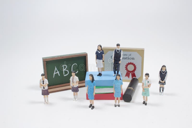 An Education Concept, the Mini Figure of Student Stock Image - Image of ...