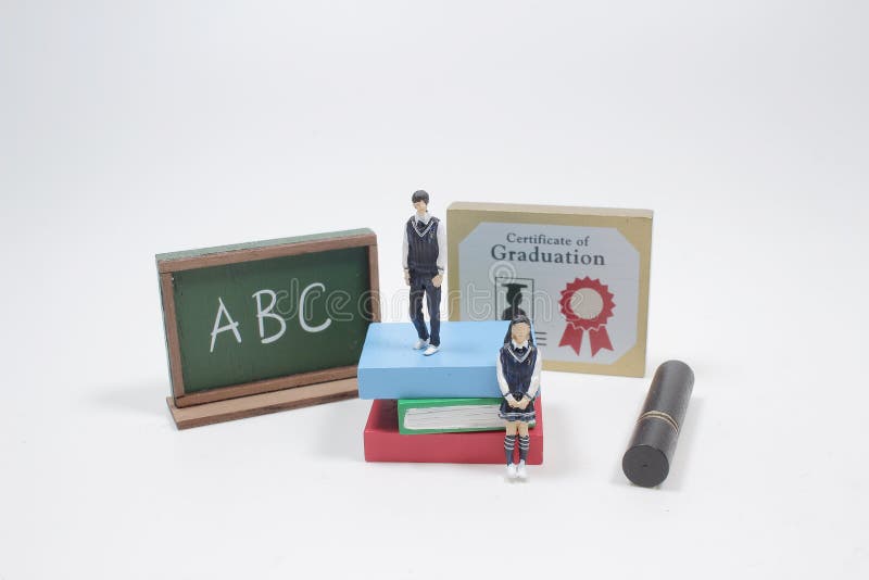 An Education Concept, the Mini Figure of Student Stock Photo - Image of ...