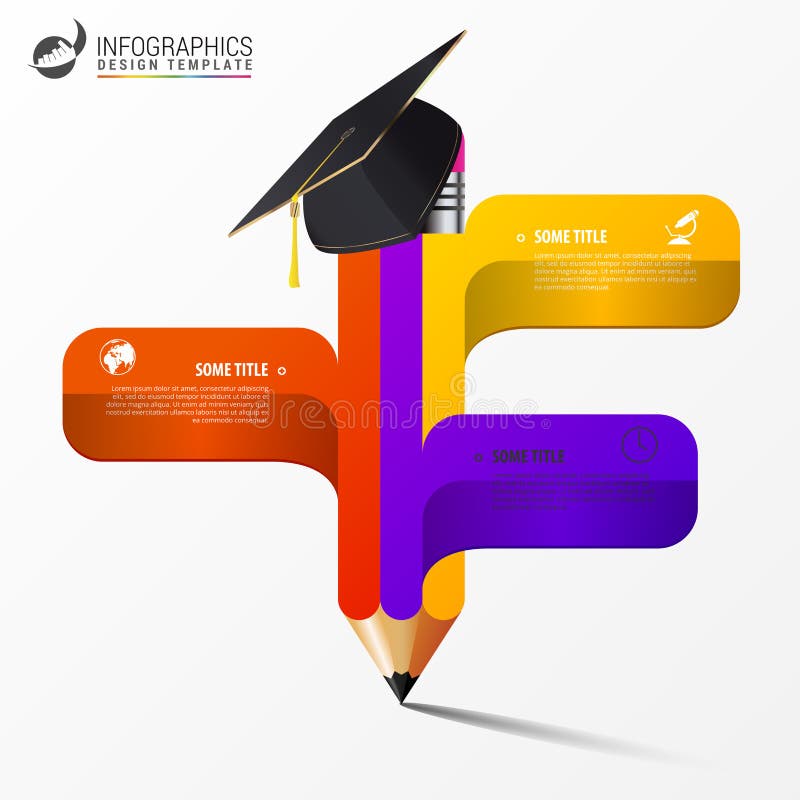 Education Pencil. Infographics Design Template Stock Vector ...