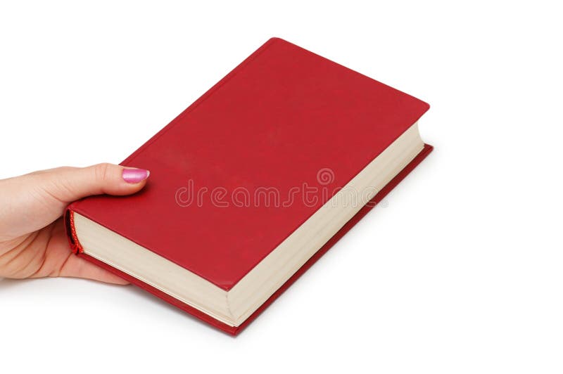 The Education Concept with Red Cover Books Stock Photo - Image of hand ...
