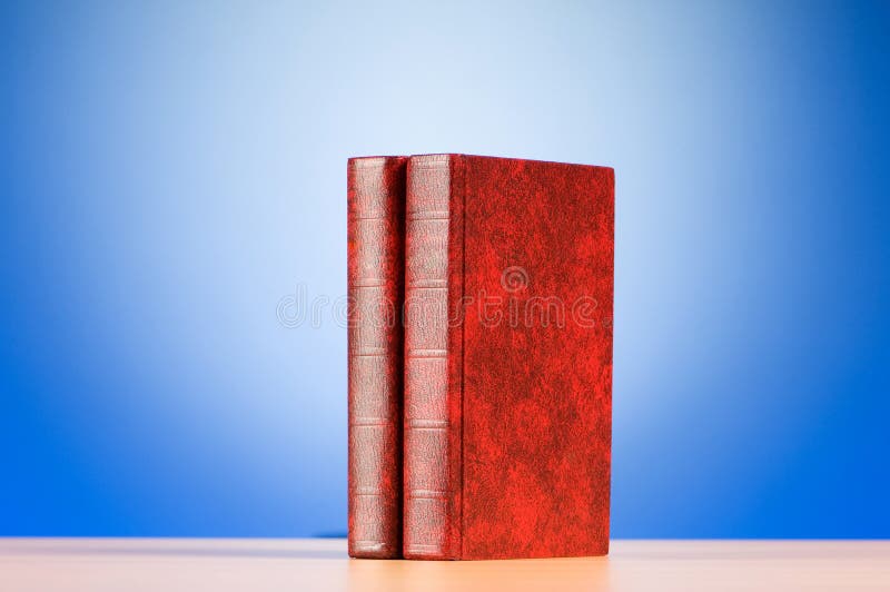 The Education Concept with Red Cover Books Stock Photo - Image of ...