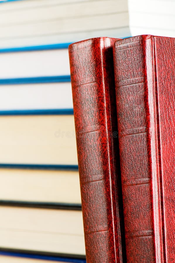 The Education Concept with Red Cover Books Stock Photo - Image of order ...