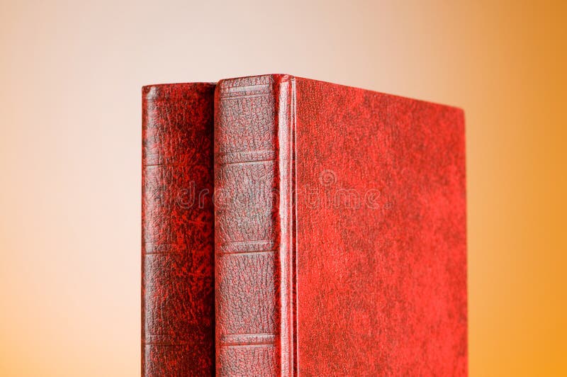 The Education Concept with Red Cover Books Stock Photo - Image of order ...