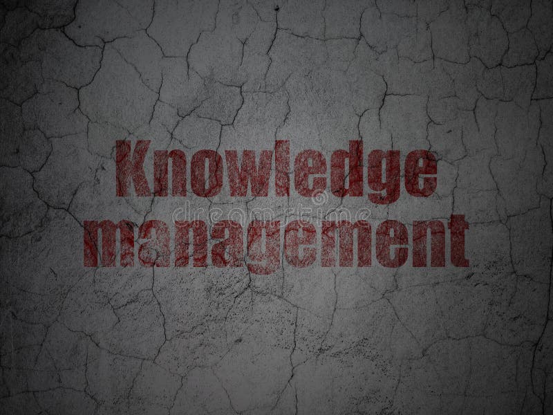 Education Concept: Knowledge Management on Grunge Wall Background Stock ...