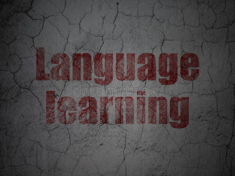 Education Concept: Language Learning on Grunge Wall Background Stock ...