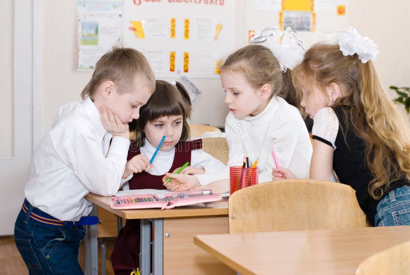 Education Concept - School Students at the Class Stock Image - Image of ...
