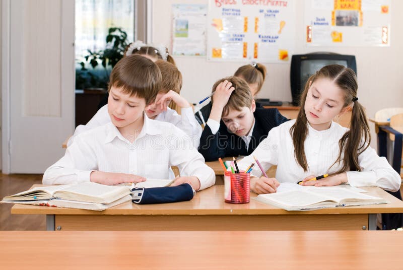 Education Concept - School Students at the Class Stock Image - Image of ...