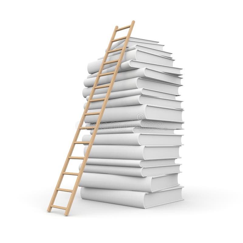 Book stack with stair stock illustration. Illustration of dictionary ...