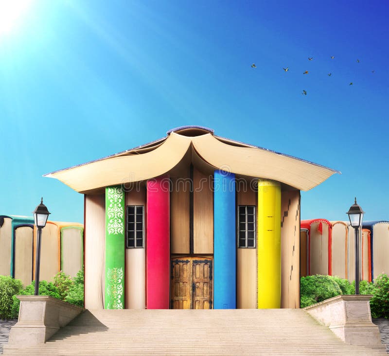 Stack of Books in Form of a Court Building Stock Photo - Image of ...