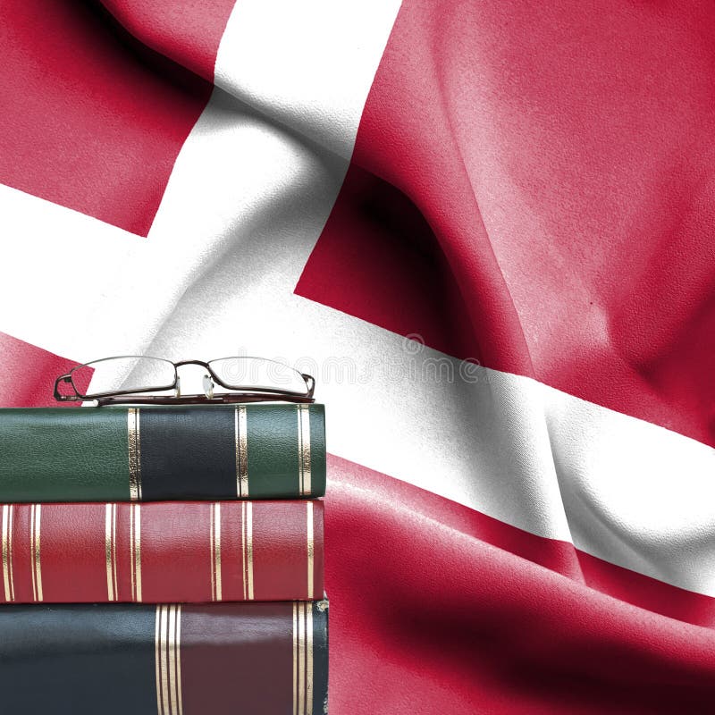 Education Concept - Stack of Books and Reading Glasses Against National ...