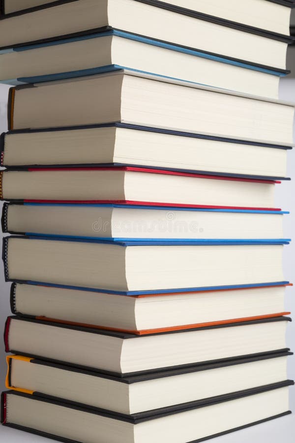 Stacks of Hardback Books Background Piled High. Reading Concept. Copy ...