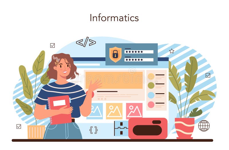 It Education Concept. Student Write Software and Create Code Stock ...