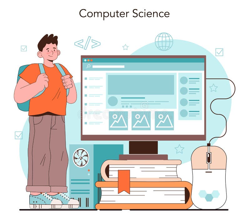 It Education Concept. Student Write Software and Create Code Stock ...