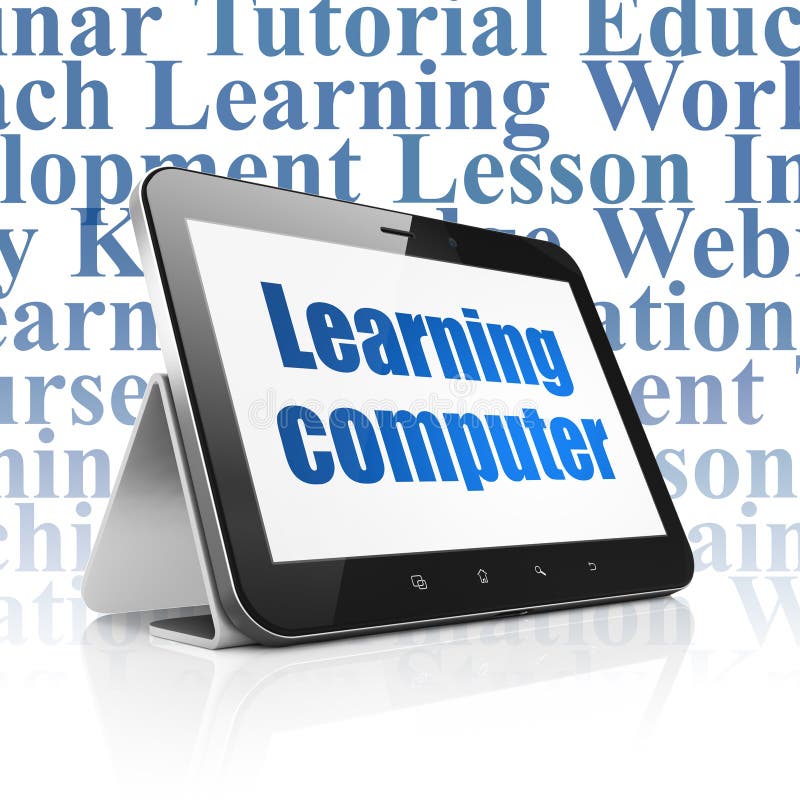 Education Concept: Tablet Computer with Learning Computer on Display ...