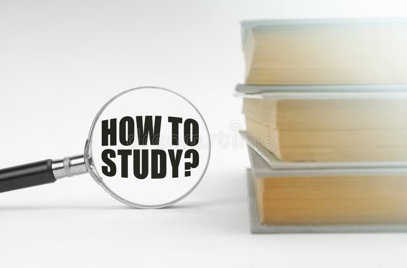 On a White Background, Books and a Magnifying Glass, Inside Which it is ...