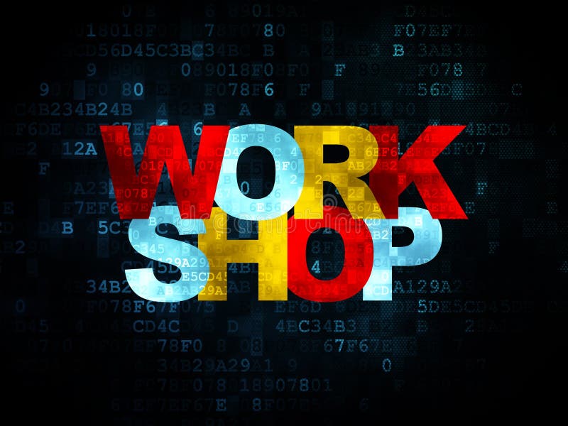 Education Concept: Workshop on Digital Background Stock Illustration ...