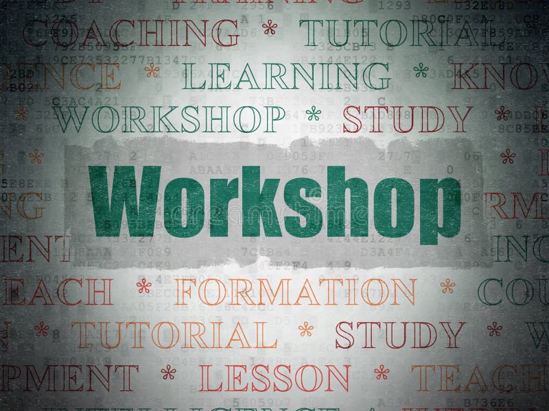 Education Concept: Workshop on Digital Data Paper Background Stock ...