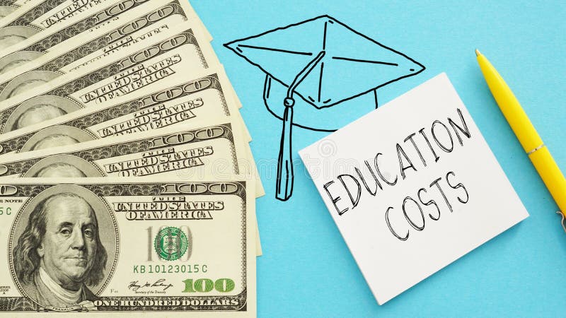 Education Costs is Shown Using the Text Stock Photo - Image of fund ...