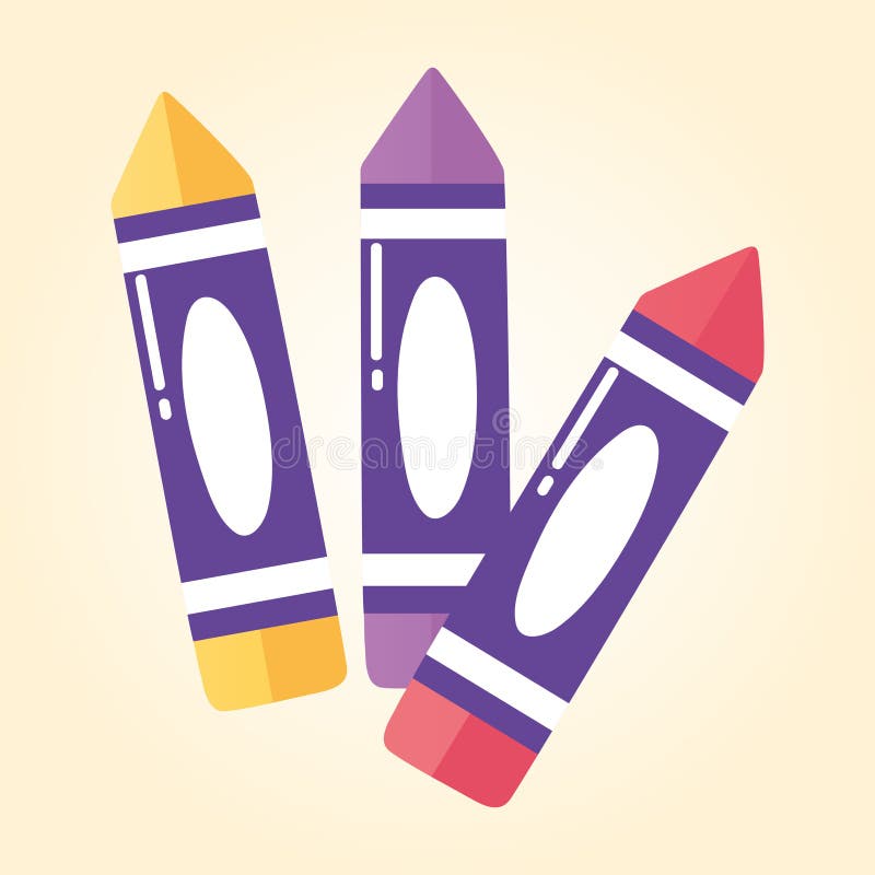 Education Crayons Color School Elementary Cartoon Icon Stock Vector ...