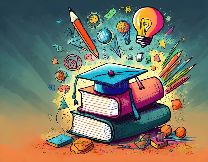 Education Creativity on Digital Art Concept Made of Watercolor on ...