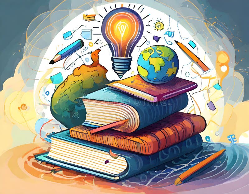 Education Creativity on Digital Art Concept Made of Watercolor on ...