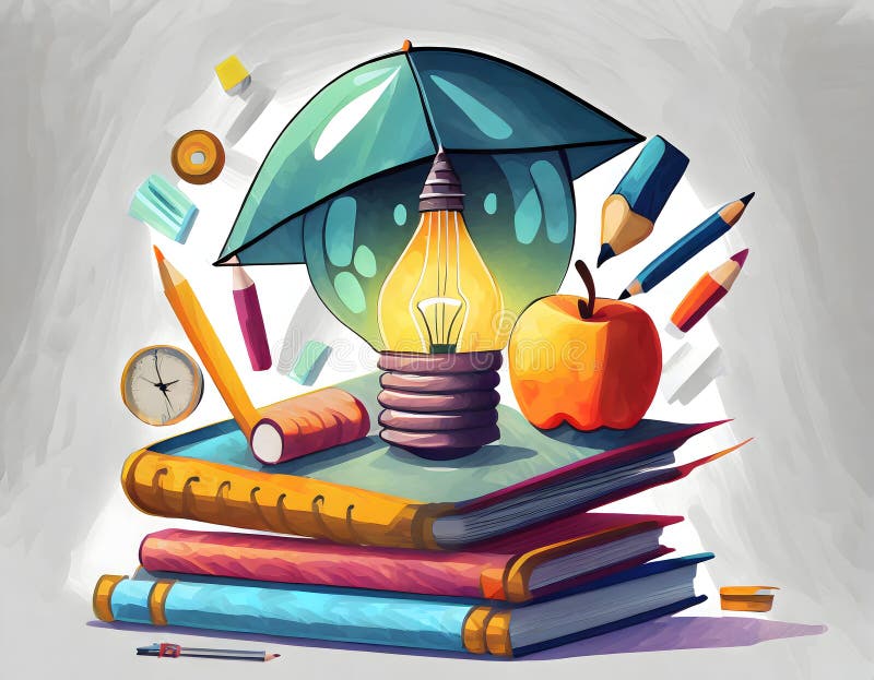 Education Creativity on Digital Art Concept Made of Watercolor on Digital Art Concept ...