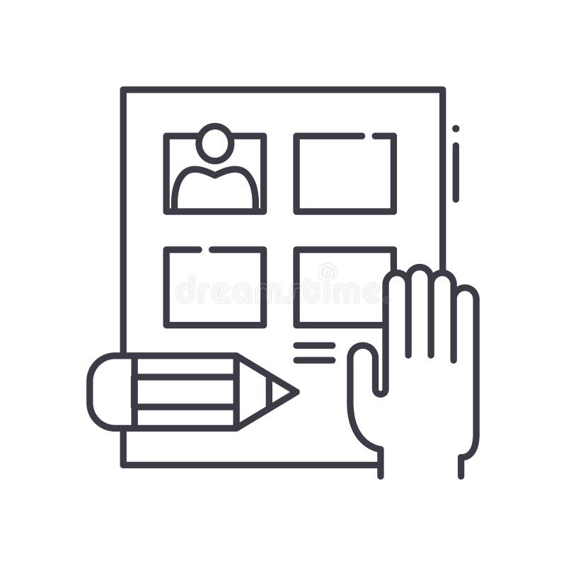 Education Curriculum Icon, Linear Isolated Illustration, Thin Line ...