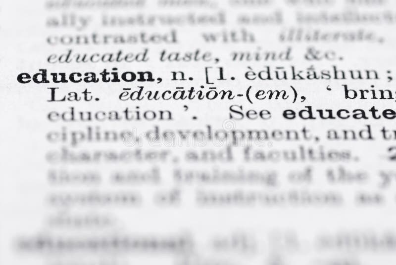 Education Definition in English Dictionary. Stock Photo - Image of ...