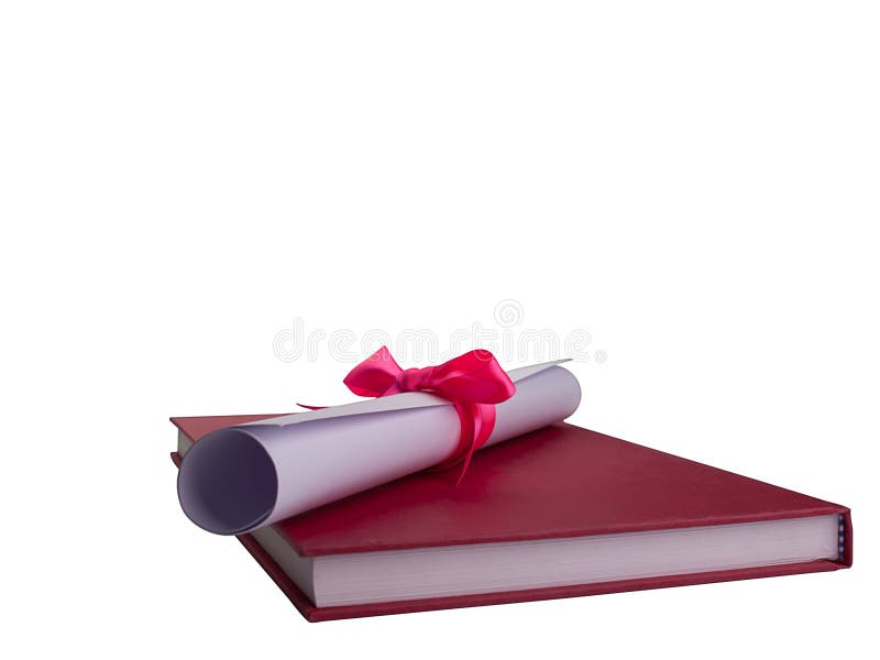 Education Diploma , Red Book. Clipping Path Stock Photo - Image of arts ...