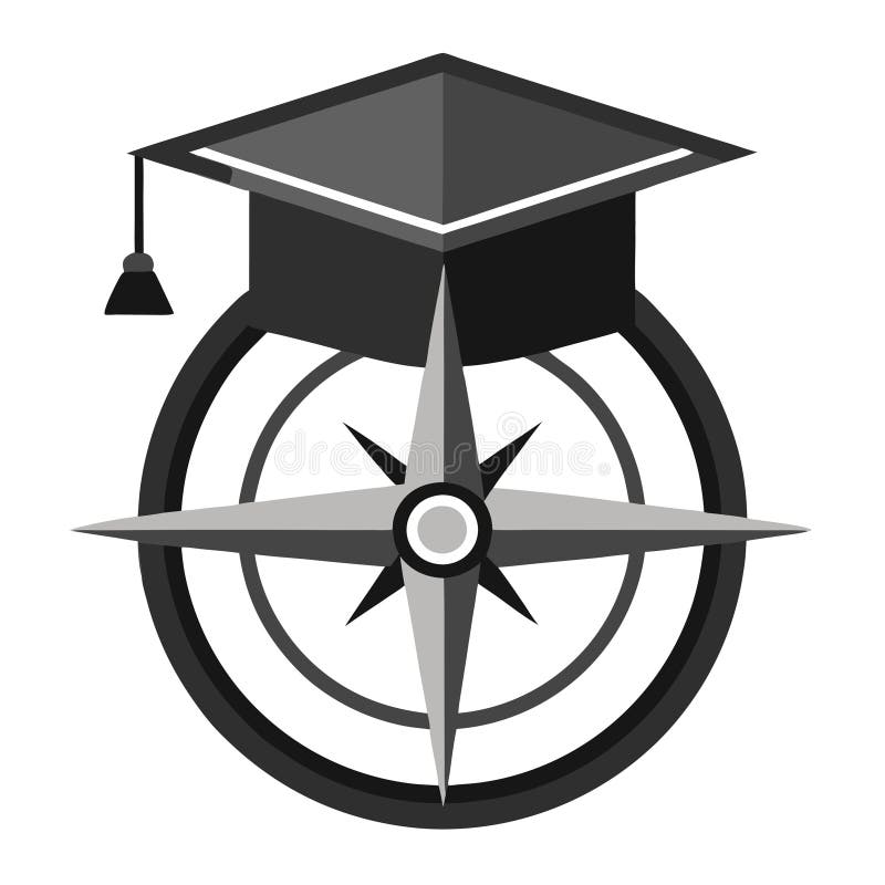 Education Direction: Graduation Cap and Compass Symbolizing Educational ...