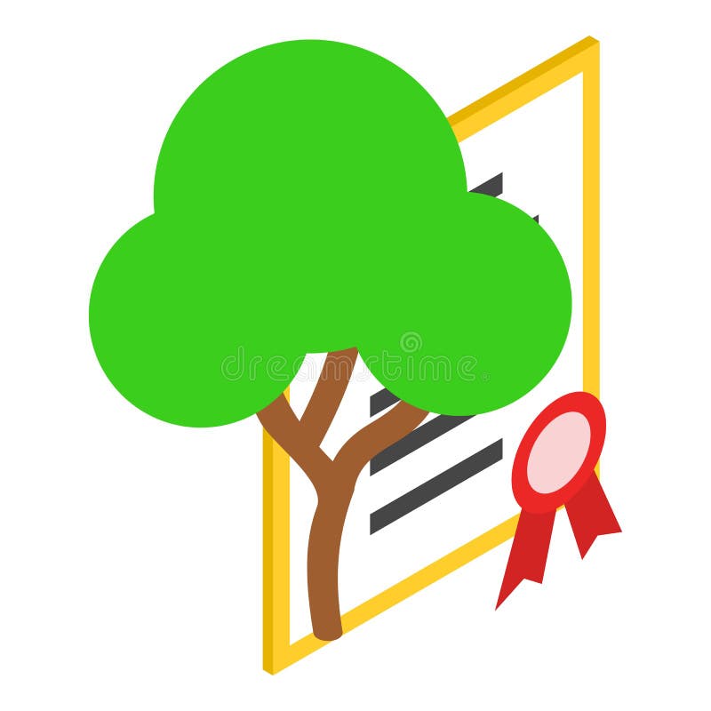 Education Document Icon Isometric Vector. Education Diploma with Stamp ...