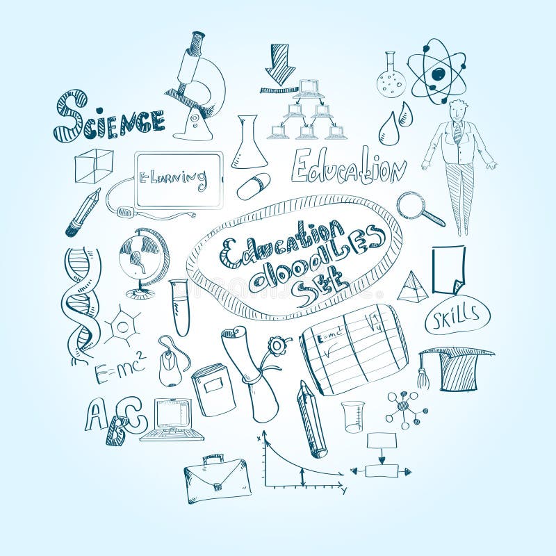 Education Doodle Seamless Pattern with Science Symbols Stock Vector ...