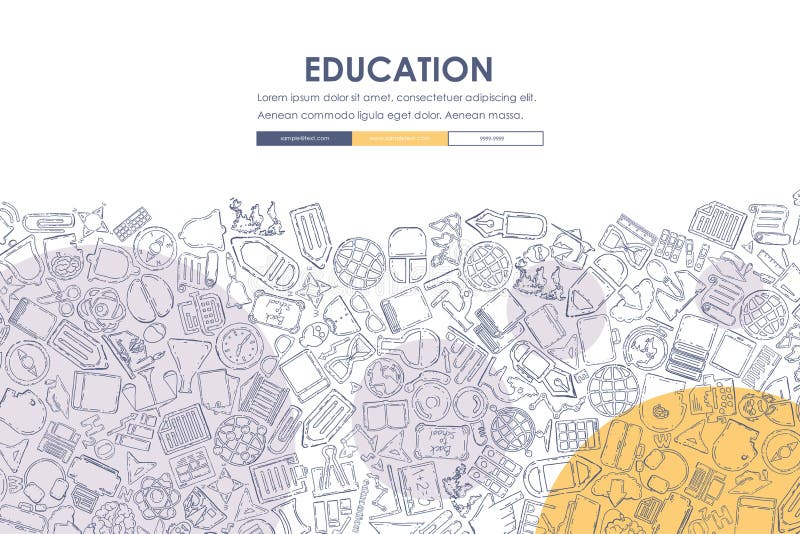 Education Doodle Website Template Design Stock Vector - Illustration of ...