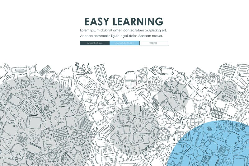 Education Doodle Website Template Design Stock Vector - Illustration of ...