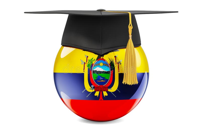 Education in Ecuador Concept. Ecuadorian Map with Graduate Cap, 3D ...