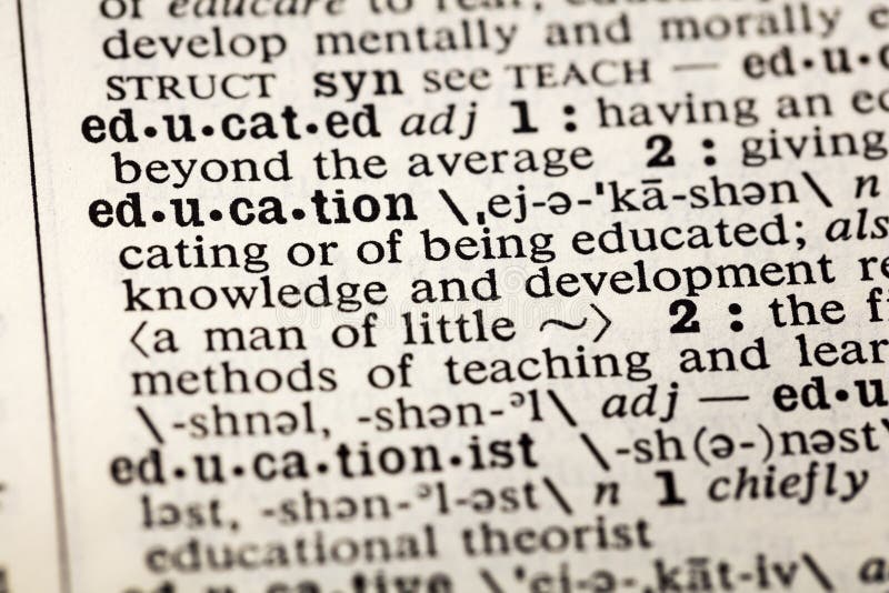 Education Educated Educate Learn Dictionary Definition Book Stock Photo ...