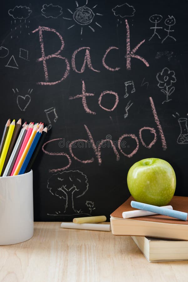 Education Element on Desktop and Back To School Background. Stock Image ...
