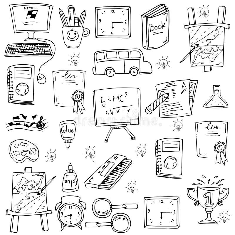 Education Element for Kids in Doodle Stock Vector - Illustration of ...