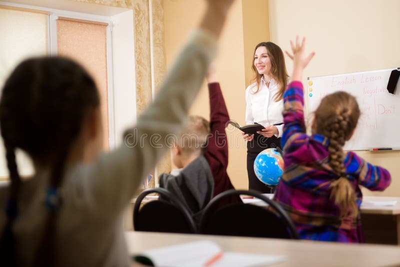 Education, Elementary School, Learning and People Concept. Stock Image ...