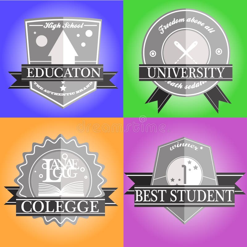 Education emblem stock vector. Illustration of advertising - 28080759