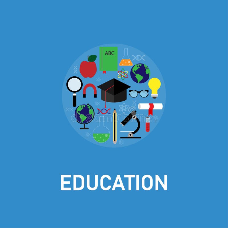 Education Flat Icon Set. School Sign. Education Icon. Knowledge and ...