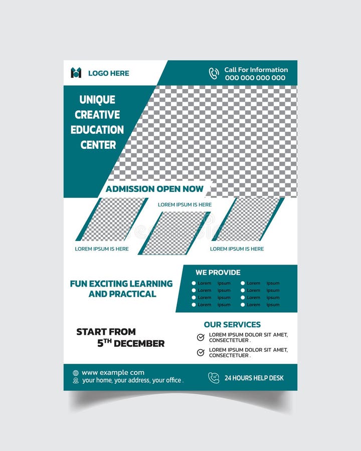 Education Flyer Template Design or Creative School Leaflet A4 Stock Vector - Illustration of ...
