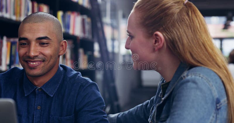 Laptop, E Learning and Father with a Child Talking for Presentation ...