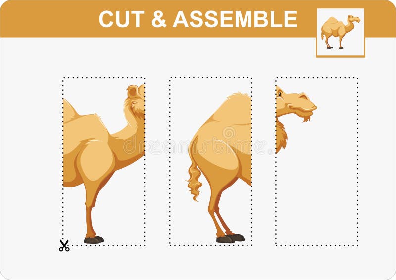 Education Game " Cut and Assemble " for Children Stock Illustration ...