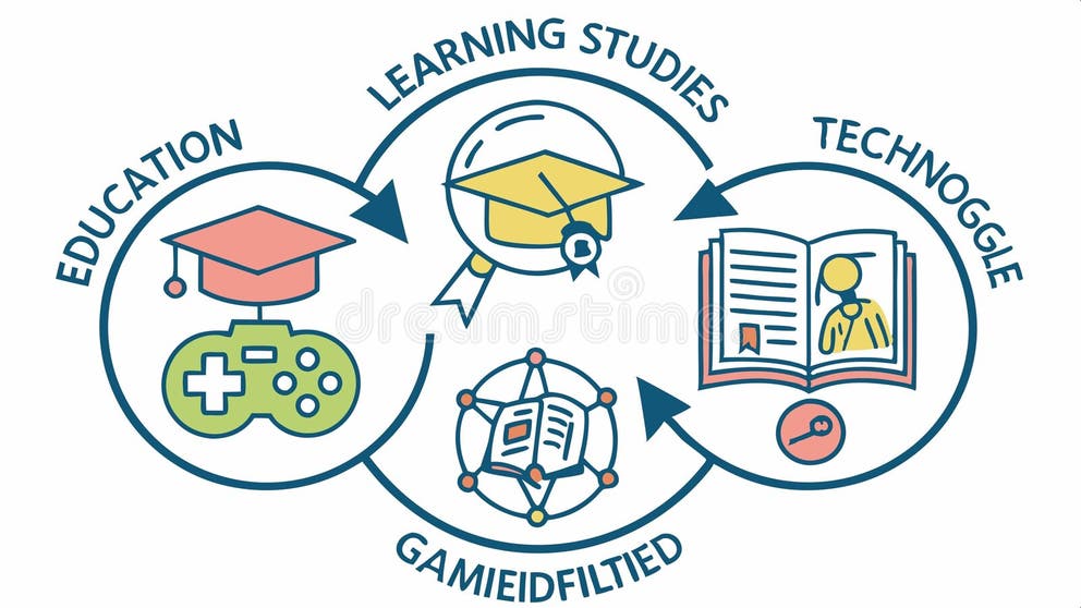 Education Game Network: Learning, Studies, Technology, Fun Vector ...
