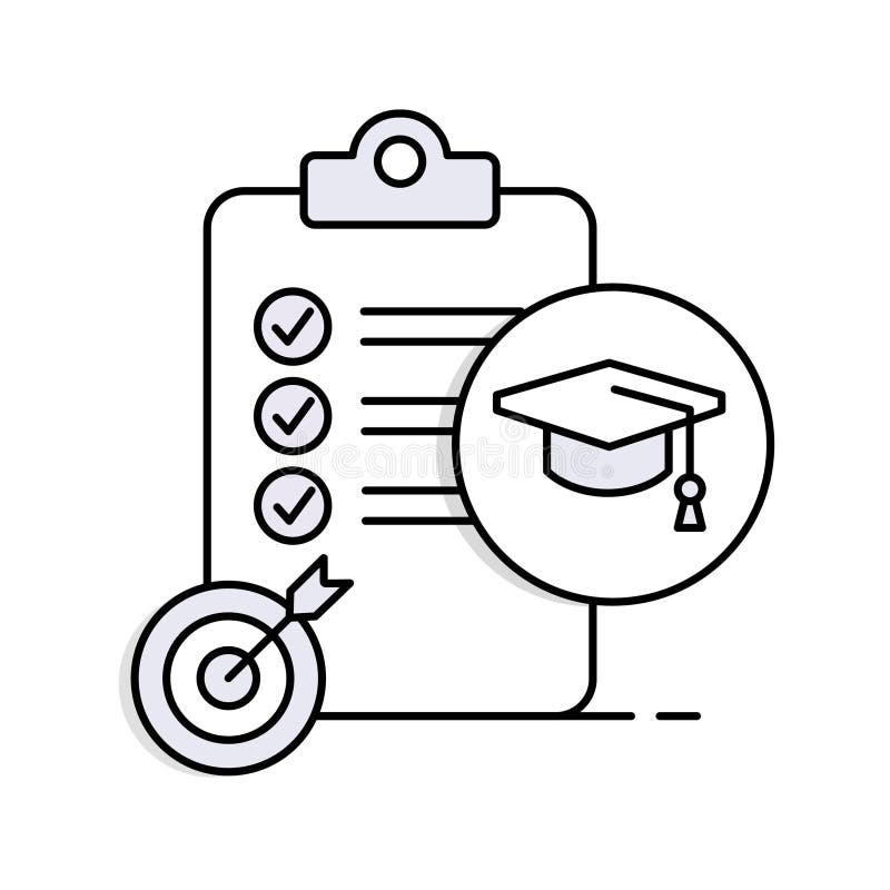 Education Goals Icon - Achieving Your Academic Goals. Editable Stroke ...