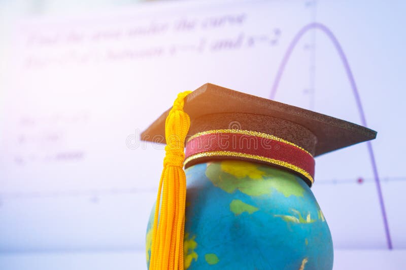 Education Graduate Study International Concept: Graduation Cap on Top ...