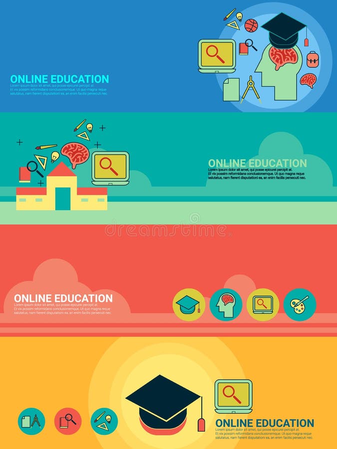 Education and Graduation Banner Set Vector Illustration Stock Vector ...