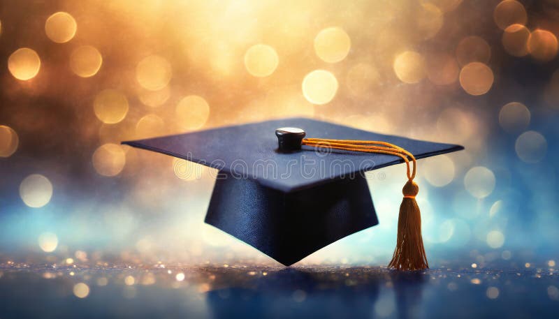 Education Graduation Hat Symbol of Online E Learning, Academic Degree ...