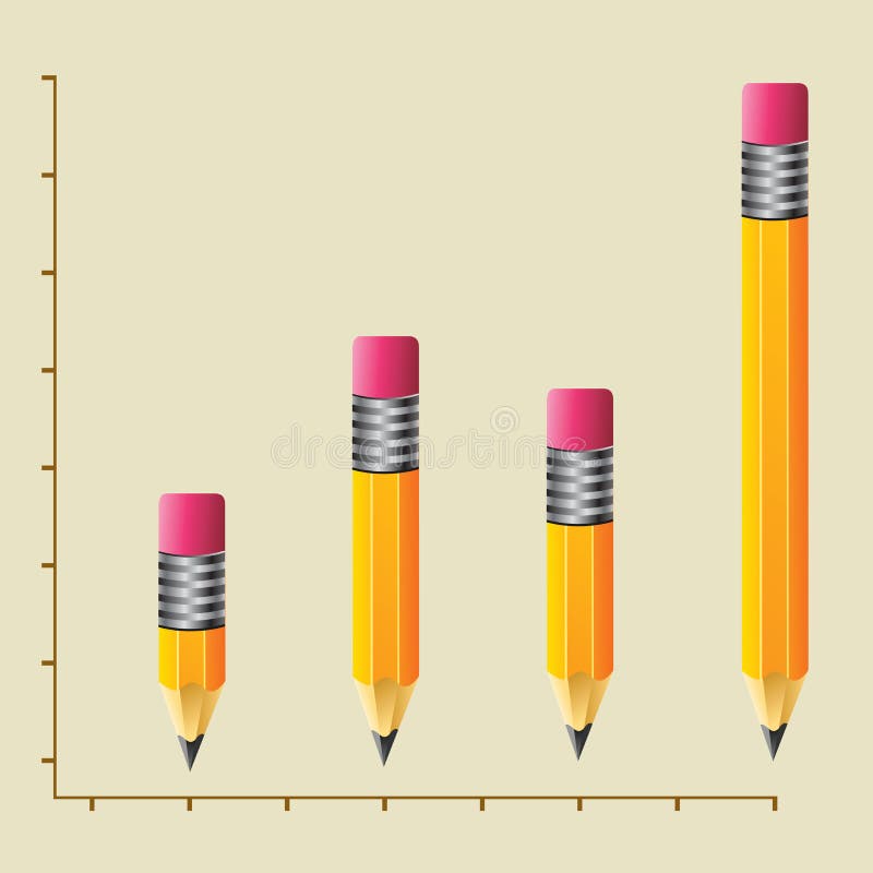 Education Graphic Chart Using Pencils Stock Vector - Illustration of ...
